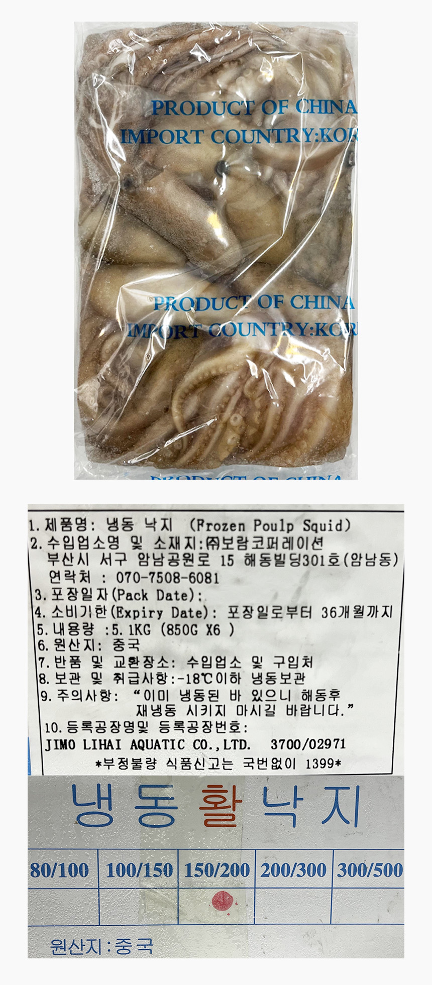 낙지 5.1kg (850g 4미*6개, M, 냉동) | 식봄