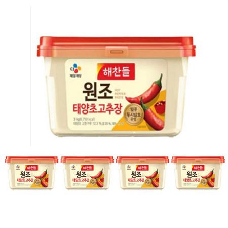 CJ 해찬들 태양초 골드 고추장 3kg X 4개 (1박스) | 식봄