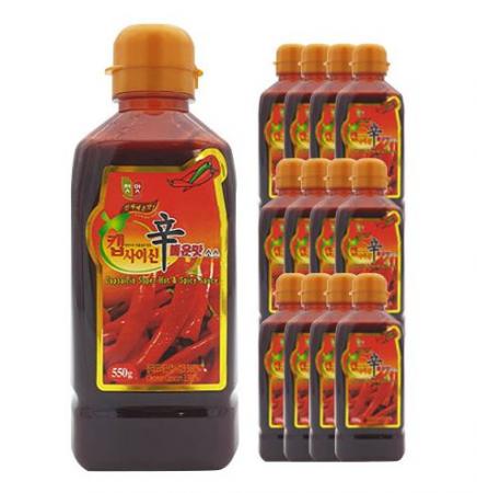 청우푸드 첫맛 캡사이신 매운맛소스 550g X 12개 (1박스) - 최저가 사업자 식자재 | 식봄
