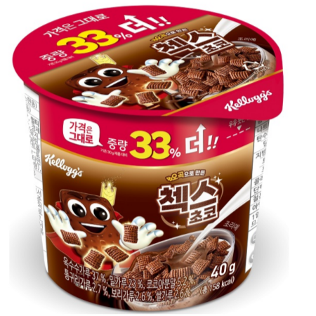 첵스 초코컵 시리얼 40G*12EA 1BOX 켈로그 - 최저가 사업자 식자재 | 식봄