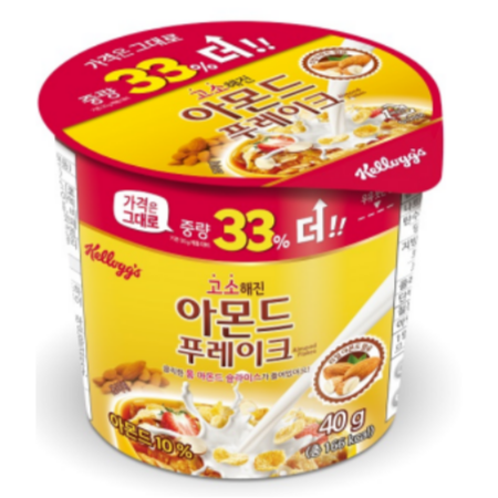 아몬드 푸레이크 컵 시리얼 40G X 12EA 1BOX 켈로그 - 최저가 사업자 식자재 | 식봄