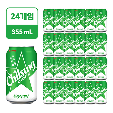 ★초특가★롯데 칠성사이다 [뚱캔,업소용355ml*24EA/BOX] - 최저가 사업자 식자재 | 식봄